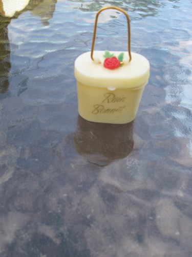 Vintage yellow Rain Bonnet In Mini Plastic Case W/ Rose 1950s Hong Kong ...