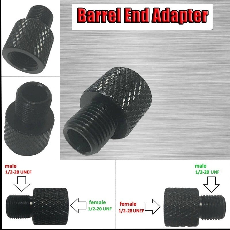 Barrel End Threaded Adapter Female 1/2-20 UNF To Male 1/2-28 UNEF OR ...