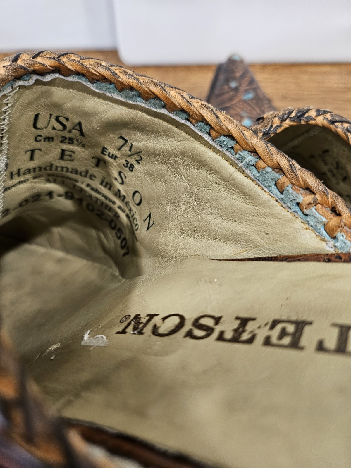 Women's Roper Mary Mule Leather Handcrafted Brown And Turquoise | eBay