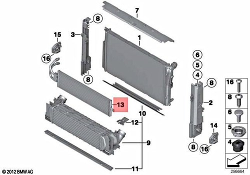 Genuine BMW F30 F32 Coupe Sedan Engine Cooling Radiator OEM 17117600535 ...