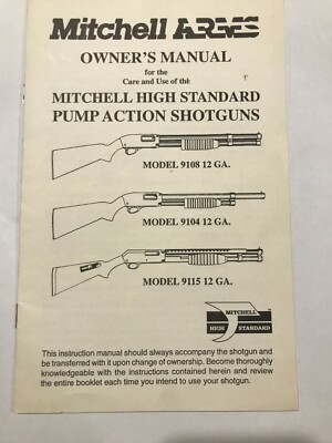 Mitchell / High Standard Shotgun Instructional/Owners Manual | eBay