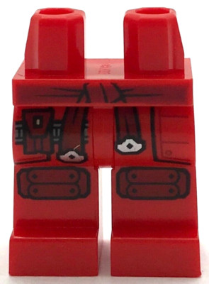 Lego New Red Minifigure Pants Legs w/ Dark Red Sash Pouch Knee Pads ...