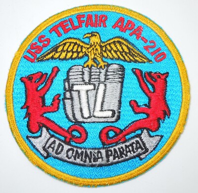Original US Navy Vietnam Era USS Telfair APA-210 Japanese Made Patch ...