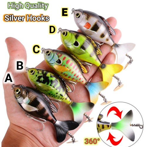 Fishing Lures Lot Whopper Plopper Top water Rotating Tail Bass Trout ...