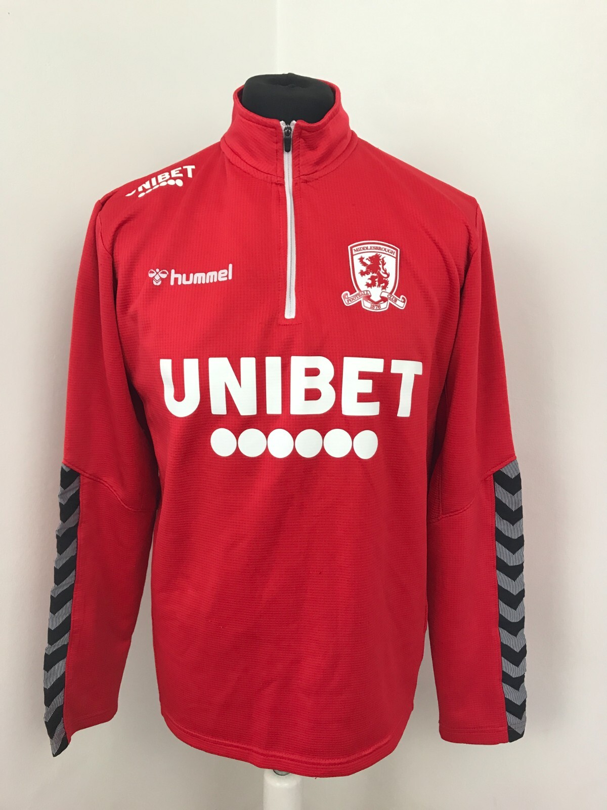 med Middlesbrough Football Jersey Player Issue Training TrackTop Unibet ...