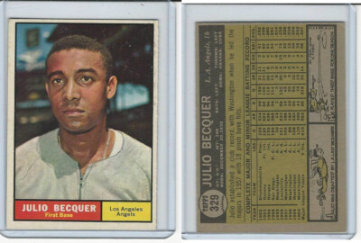 1961 Topps Baseball, #329 Julio Becquer, Los Angeles Angels | eBay