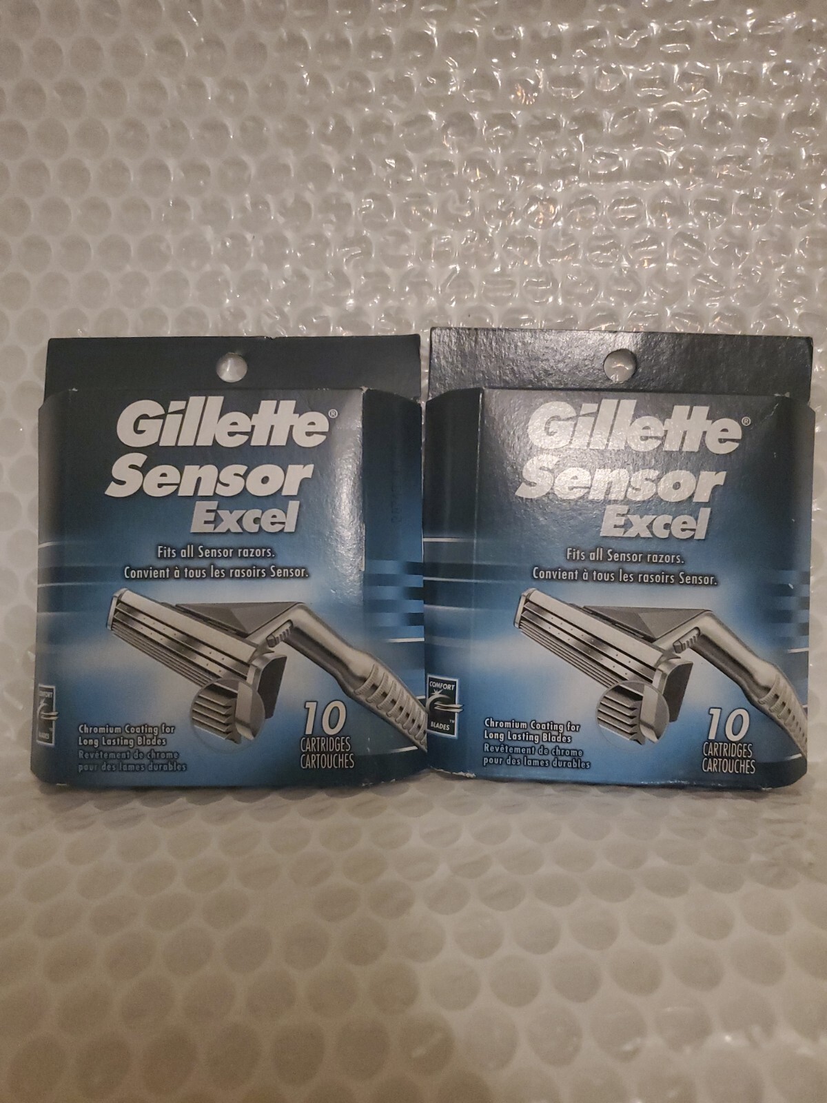 LOT OF 2 Gillette SENSOR EXCEL Replacement Blades- 10 Each/20 Total ...