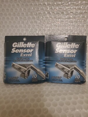 LOT OF 2 Gillette SENSOR EXCEL Replacement Blades- 10 Each/20 Total ...