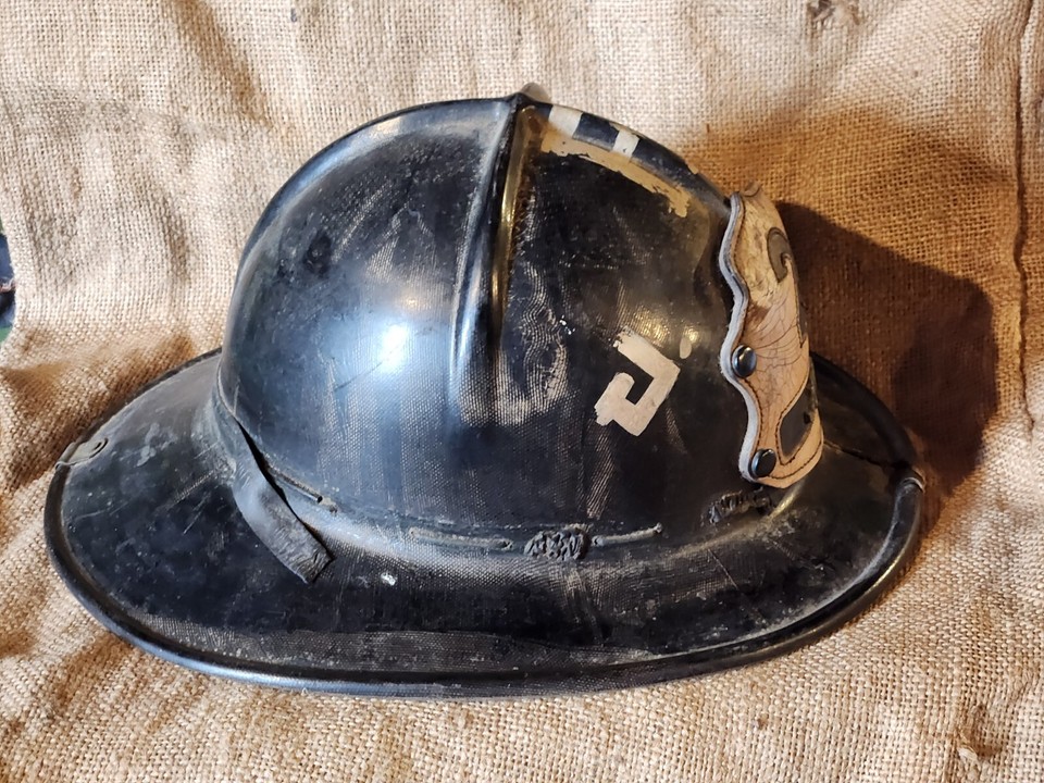 VINTAGE FIRE DEPARTMENT Leather SHIELD HELMET FIREMAN FD DEPARTMENT | eBay
