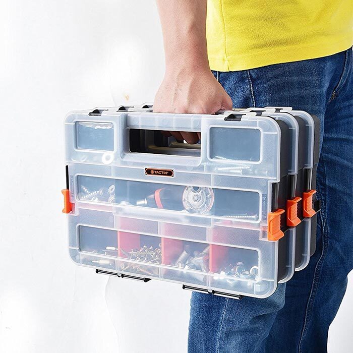 Tactix 320027 Tools Parts Assortment Interlocking Storage Case Set - 3 ...