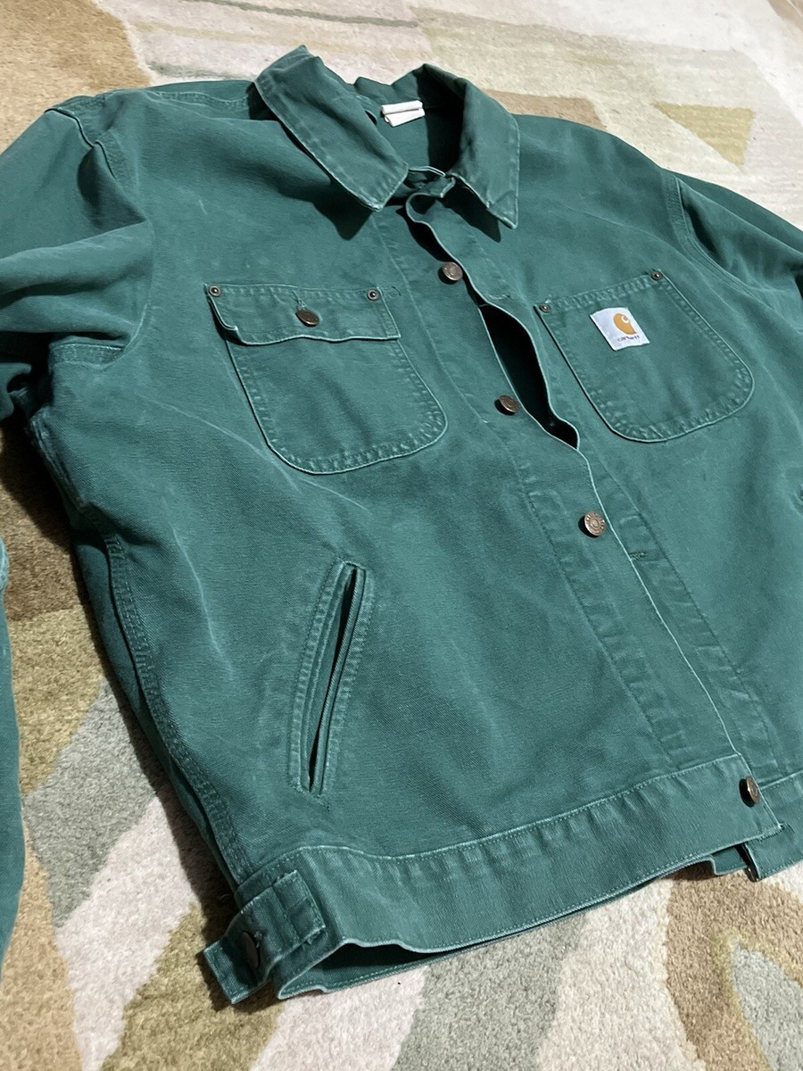 Carhartt Unlined Chore Jacket JU1058 XL CACTUS GREEN, GRAIL Carhartt Unlined Chore Jacket JU1058 XL CACTUS GREEN, GRAIL