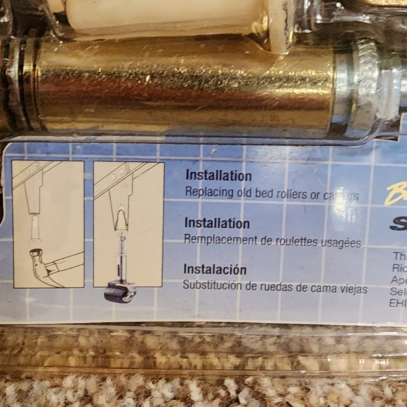 Shepherd Hardware 9532 Adjustable (4) Bed Casters & Risers 2 PACKS of 2 ...