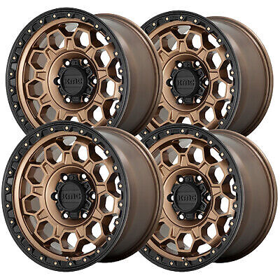 (Set of 4) KMC KM545 Trek 17x9 5x5" -12mm Bronze Wheels Rims 17" Inch ...