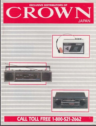 Crown Electronics Catalog 1970s tape players auto stereo boom boxes ...