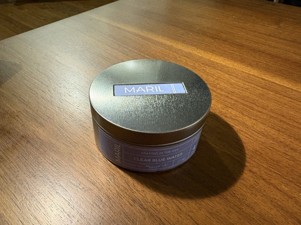 DEMDACO 4oz Soy Blend MARIL Travel Scented Candle/Scent-(Clear Blue ...