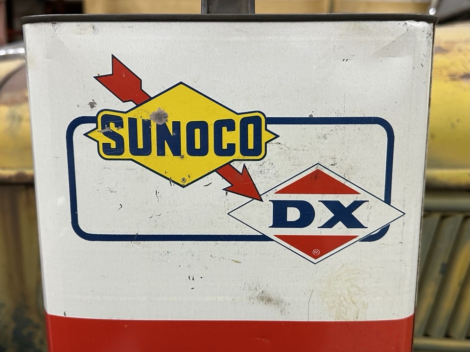Vintage SUNOCO DX MOTOR OIL 2-1/2 Gallon 10 QUART Can Old PETROLIANA ...