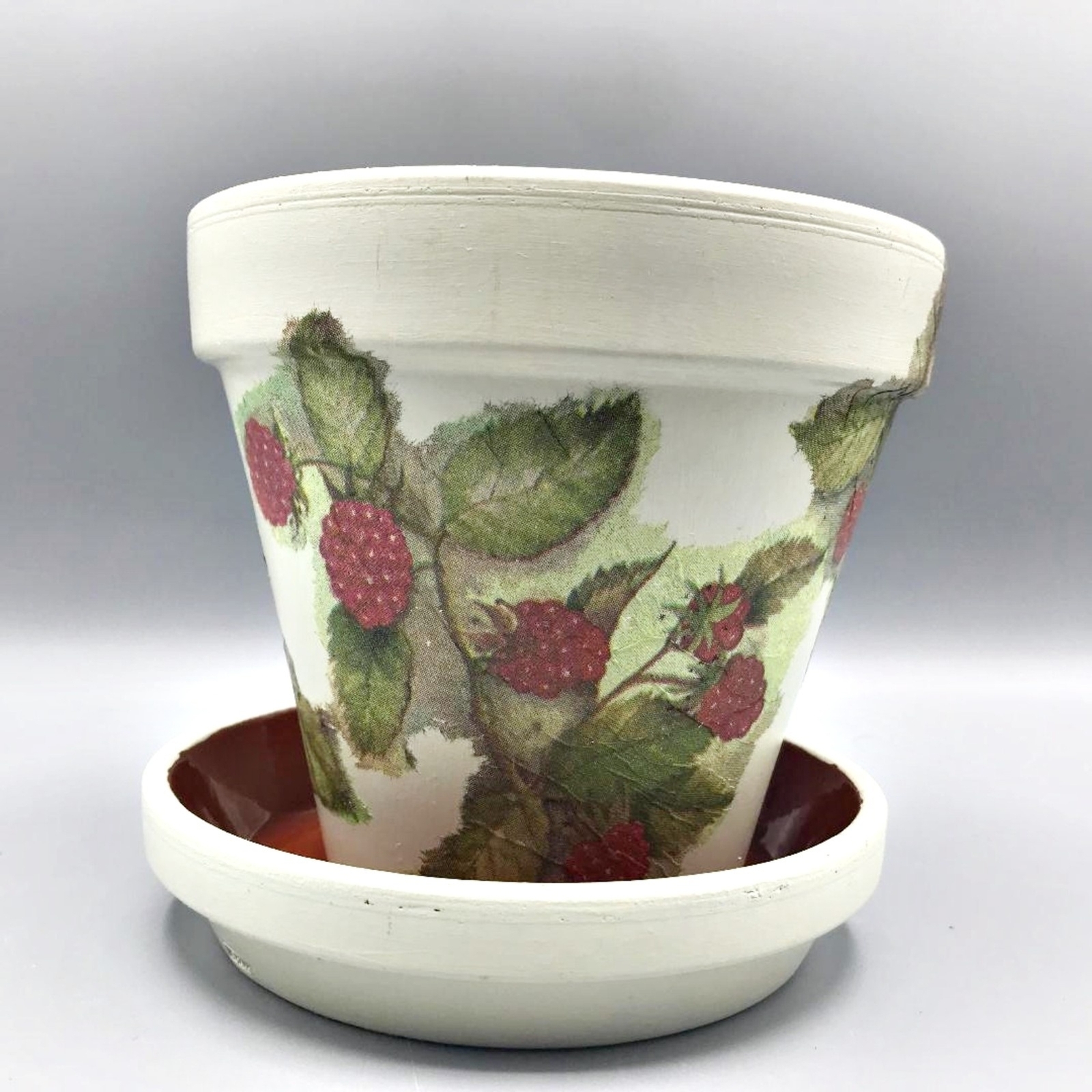 Die Topf Frau German Decoupage Flower Pot | eBay