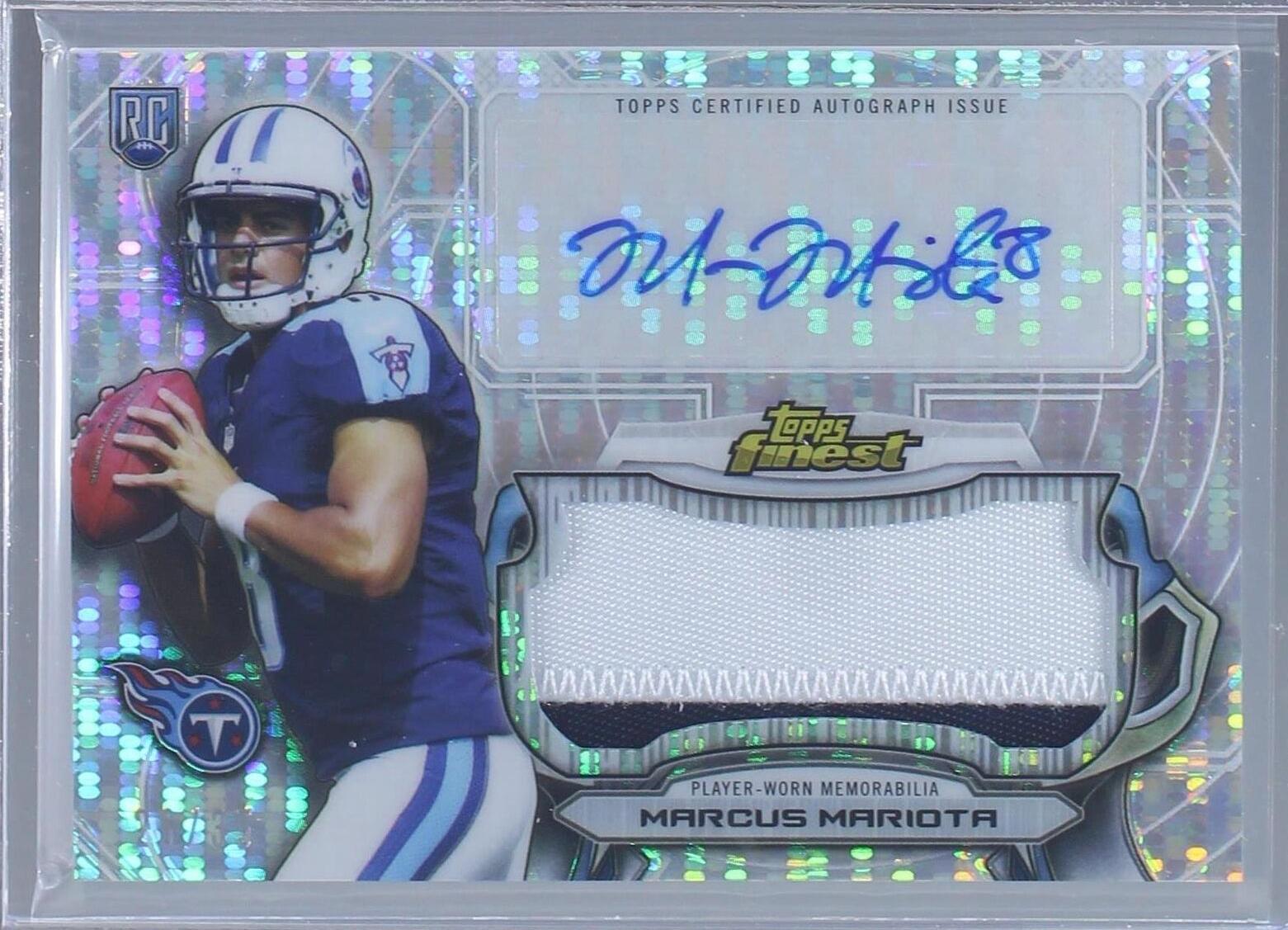 2015 Topps Finest - Autographed Jumbo Relic Refractor Marcus Mariota # ...