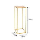 Luxe Gold Rectangle Flower Stand Metal Pedestal Wedding Centrepiece ...