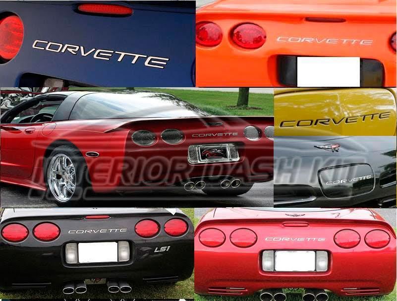 REAR RAISED REFLECTIVE LETTERS INSERTS FIT CHEVY CORVETTE C5 2001 2002 ...
