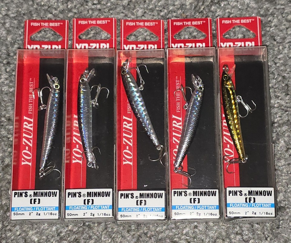 ️LOT OF 15 ️YO-ZURI PINS MINNOW Floating Trout Lures NEW Yozuri F1161 2 ...