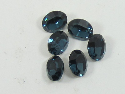 12pcs. 10X8mm MONTANA OVAL FOILED POINTED BACK European Rhinestones | eBay