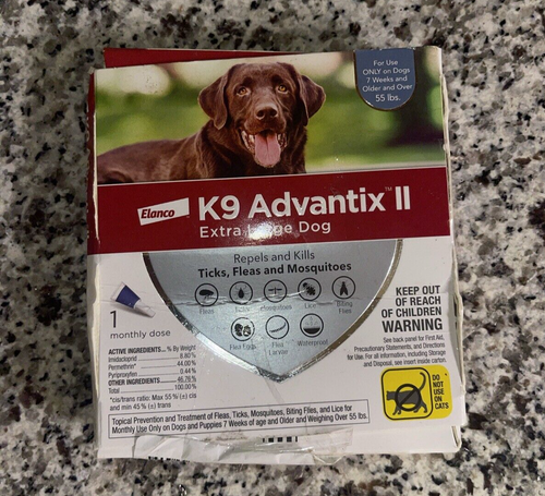 K9 Advantix II Flea & Tick Prevemtion for XL Dogs Over 55 lbs 1 Monthly ...