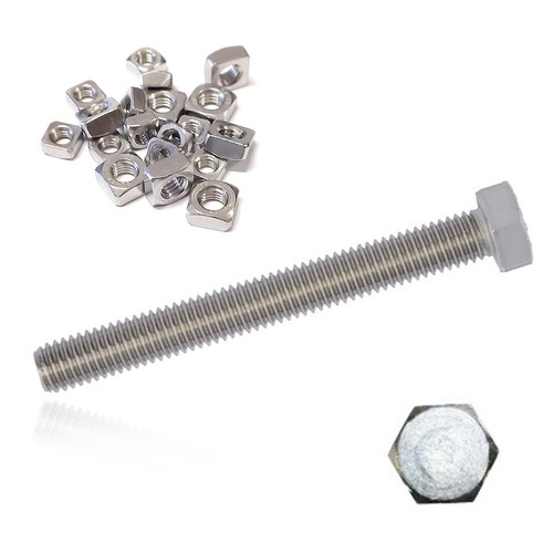 200x Sechskantschrauben + Vierkantmuttern M10x95 Edelstahl A2 DIN 933 ...