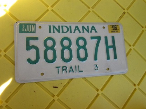 INDIANA LICENSE PLATE # 58887H EXPIRED OVER THREE YEAR 1998 | eBay