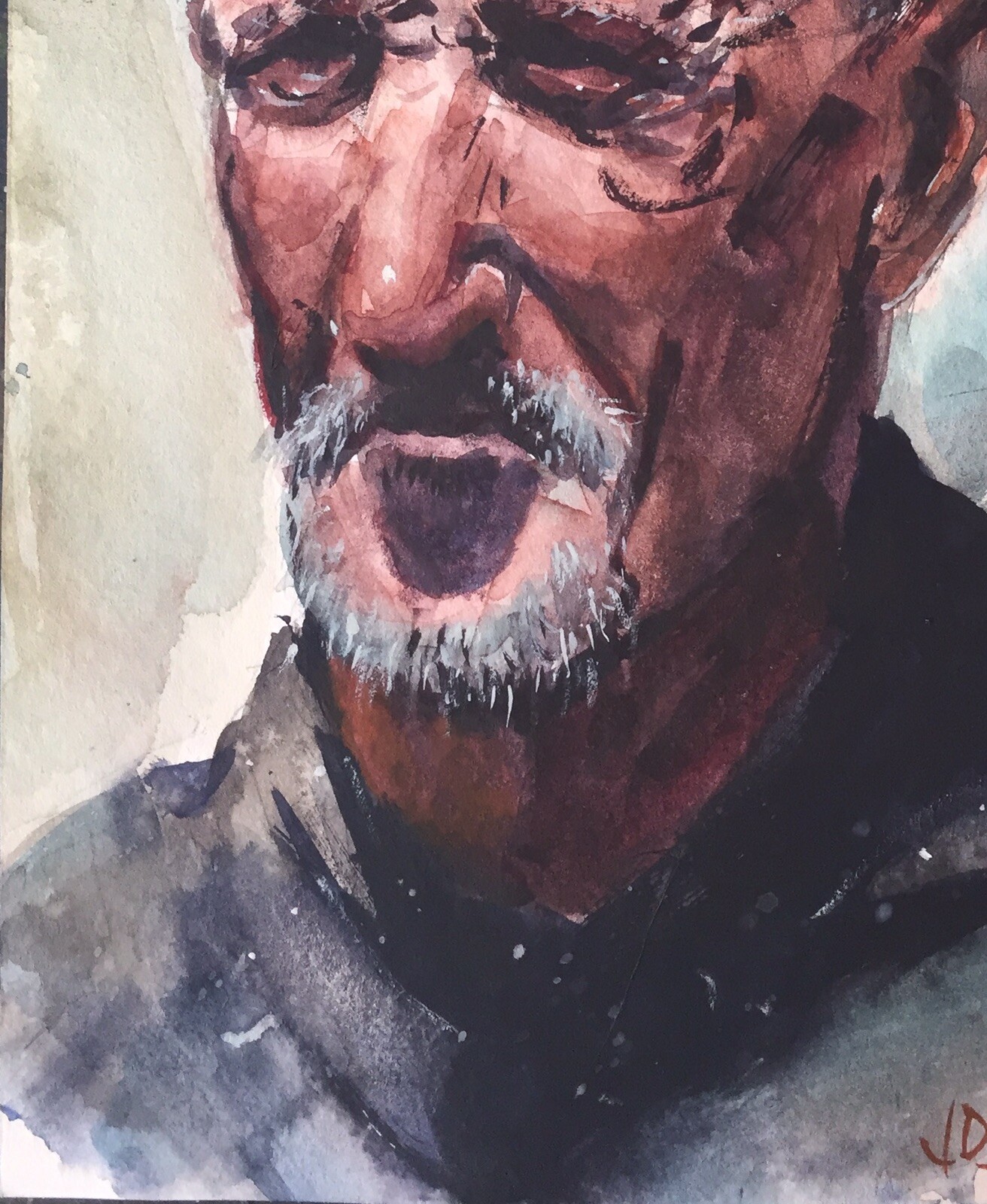 ORIGINAL Watercolor Painting Italian Man Portrait 7.1/2" X 11" | eBay