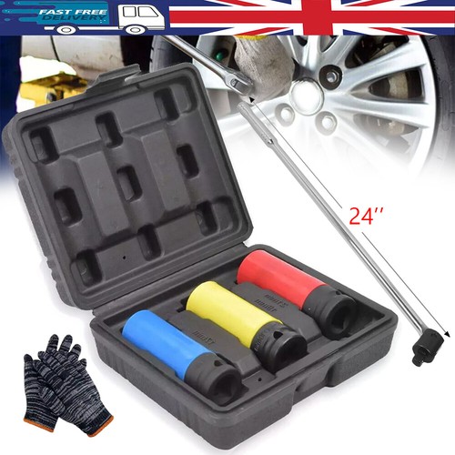 24" inch 1/2" Drive Breaker Bar + 3 Impacted Metric Alloy Wheel Nut ...