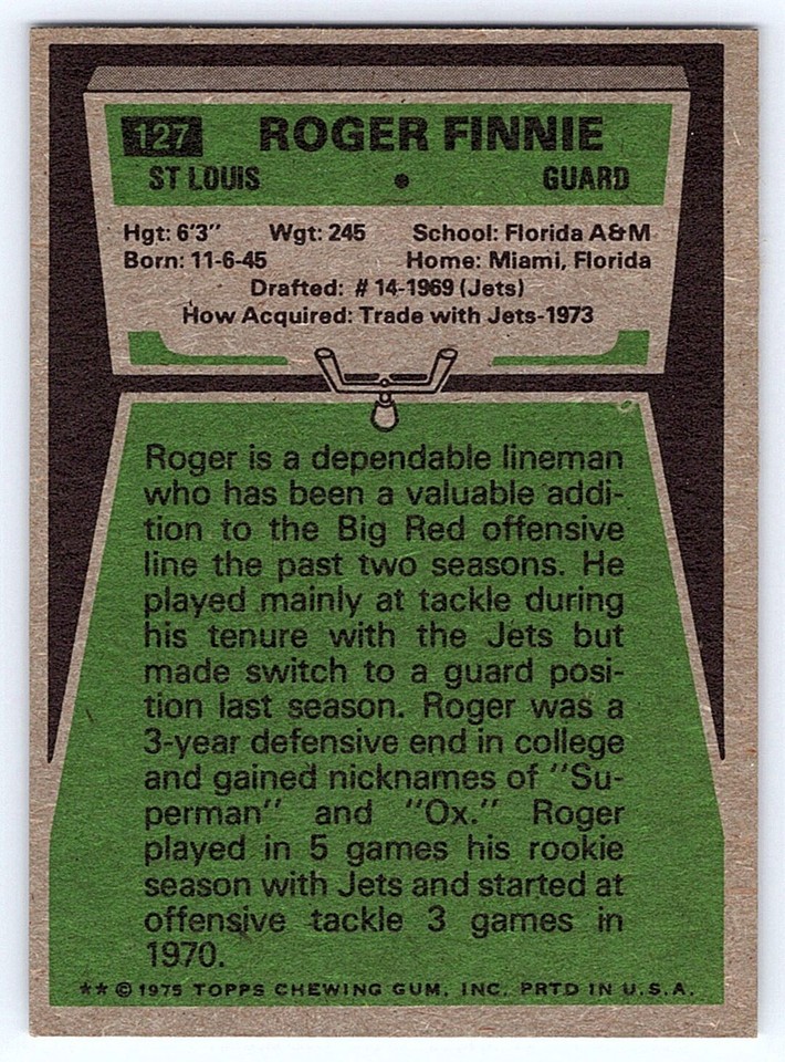 1975 Topps #127 Roger Finnie Excellent | eBay