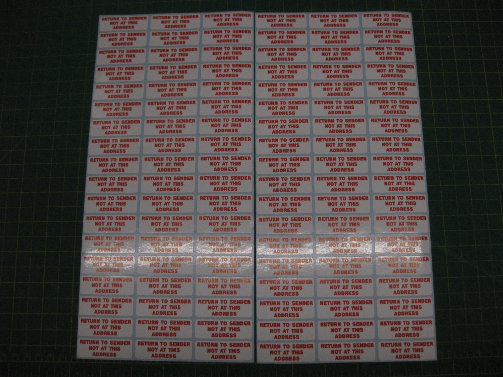 100 RETURN TO SENDER STICKERS 45mm x 15mm | eBay