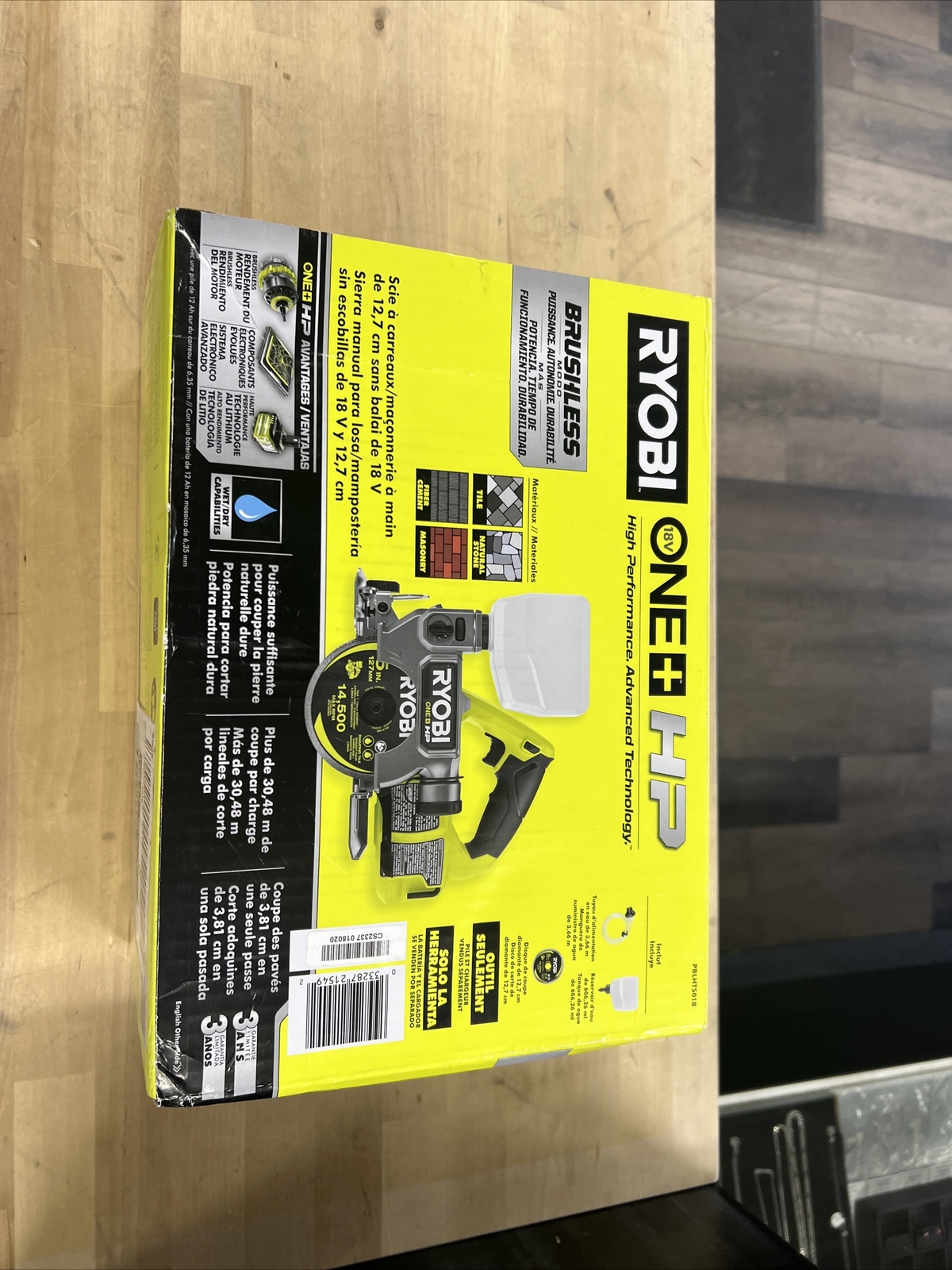 Ryobi PBLHTS01B ONE+ HP 18V Cordless Handheld Wet/Dry Masonry Tile Saw ...