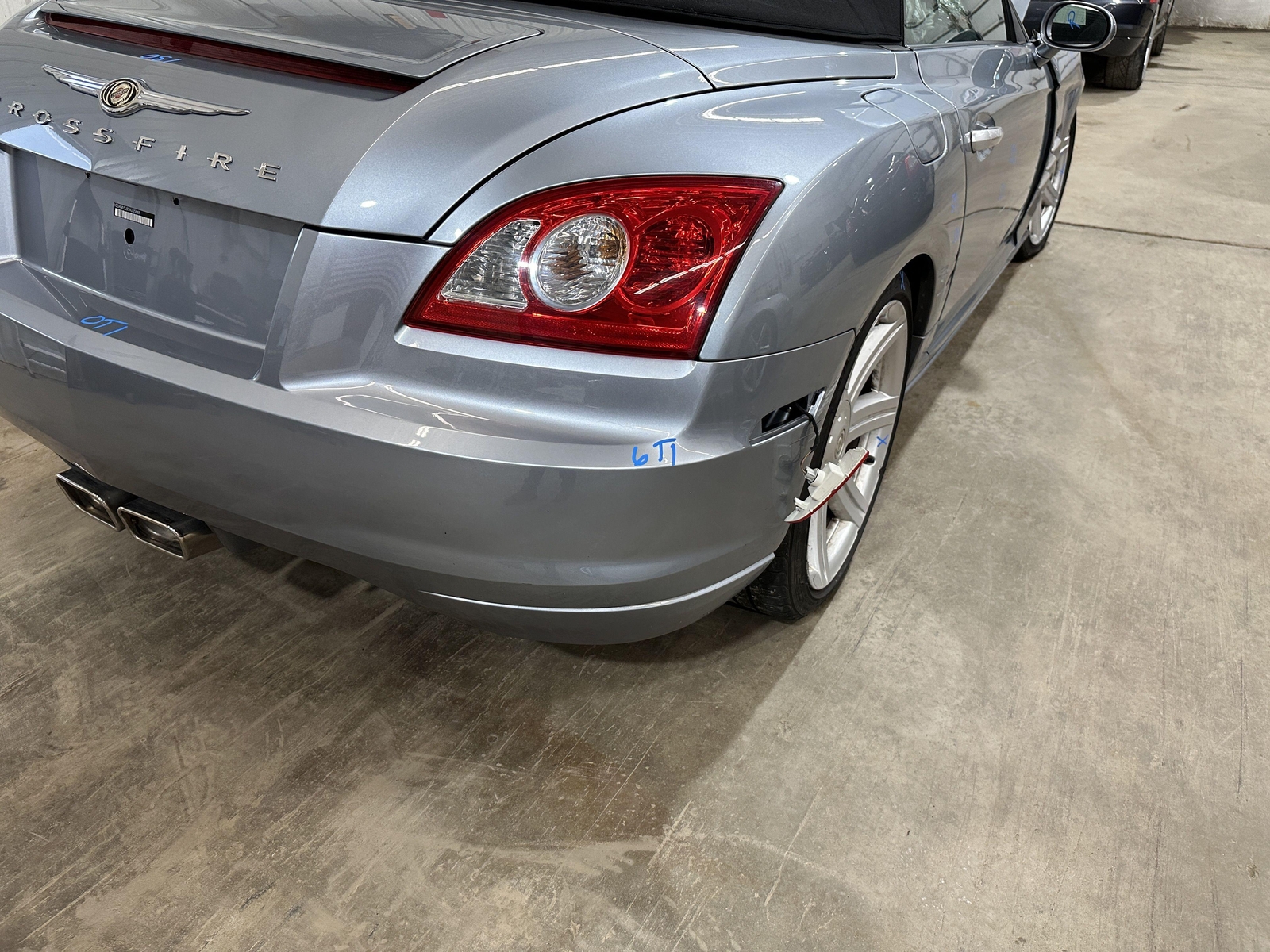 04-08 CHRYSLER CROSSFIRE REAR BUMPER COVER SAPPHIRE BLUE METALLIC CLEAR ...