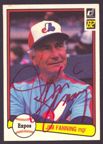 JIM FANNING 1982 Donruss #492 AUTOGRAPH EXPOSS Auto Signed Cubs d.2015 ...