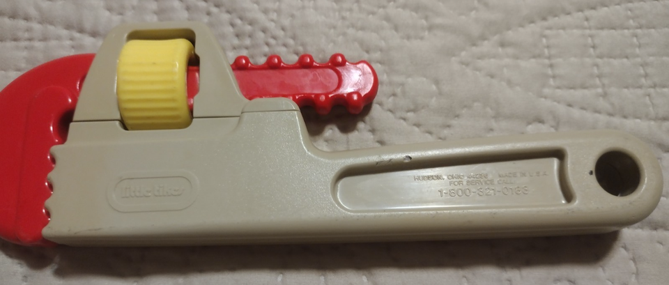 Vintage Little Tikes Tan & Red Adjustable Monkey Pipe Wrench Tool ...