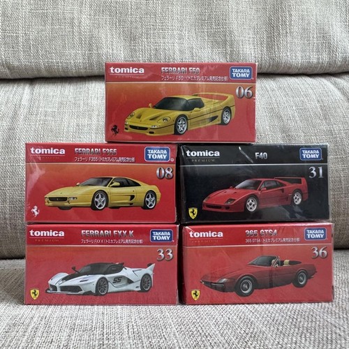 FERRARI Tomica Premium Ferrari 5-Car Set F50 F355 F40 FXX K 365GTS4 | eBay