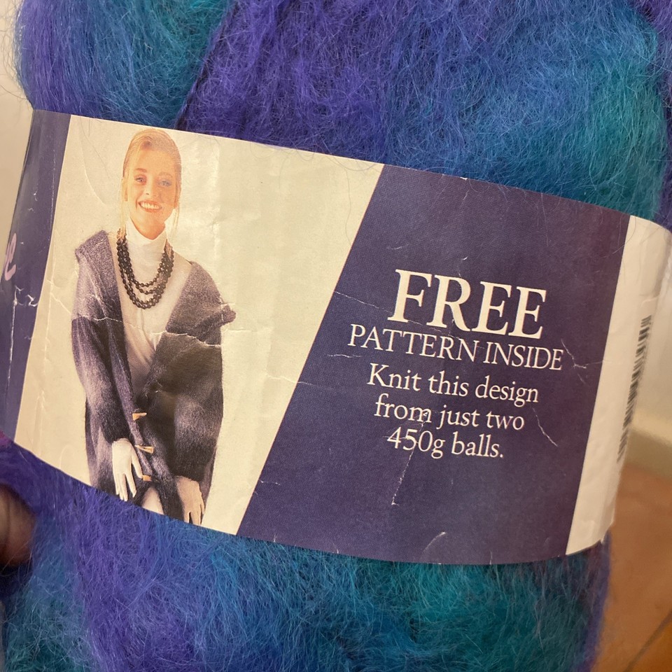 450g Big Ball Vintage Patons Knit’n’ Save Luxury Mohair Knitting . 76% ...