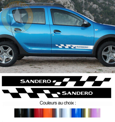 2 X BANDES PORTES POUR DACIA SANDERO STEPWAY SPORT AUTOCOLLANT STICKER ...