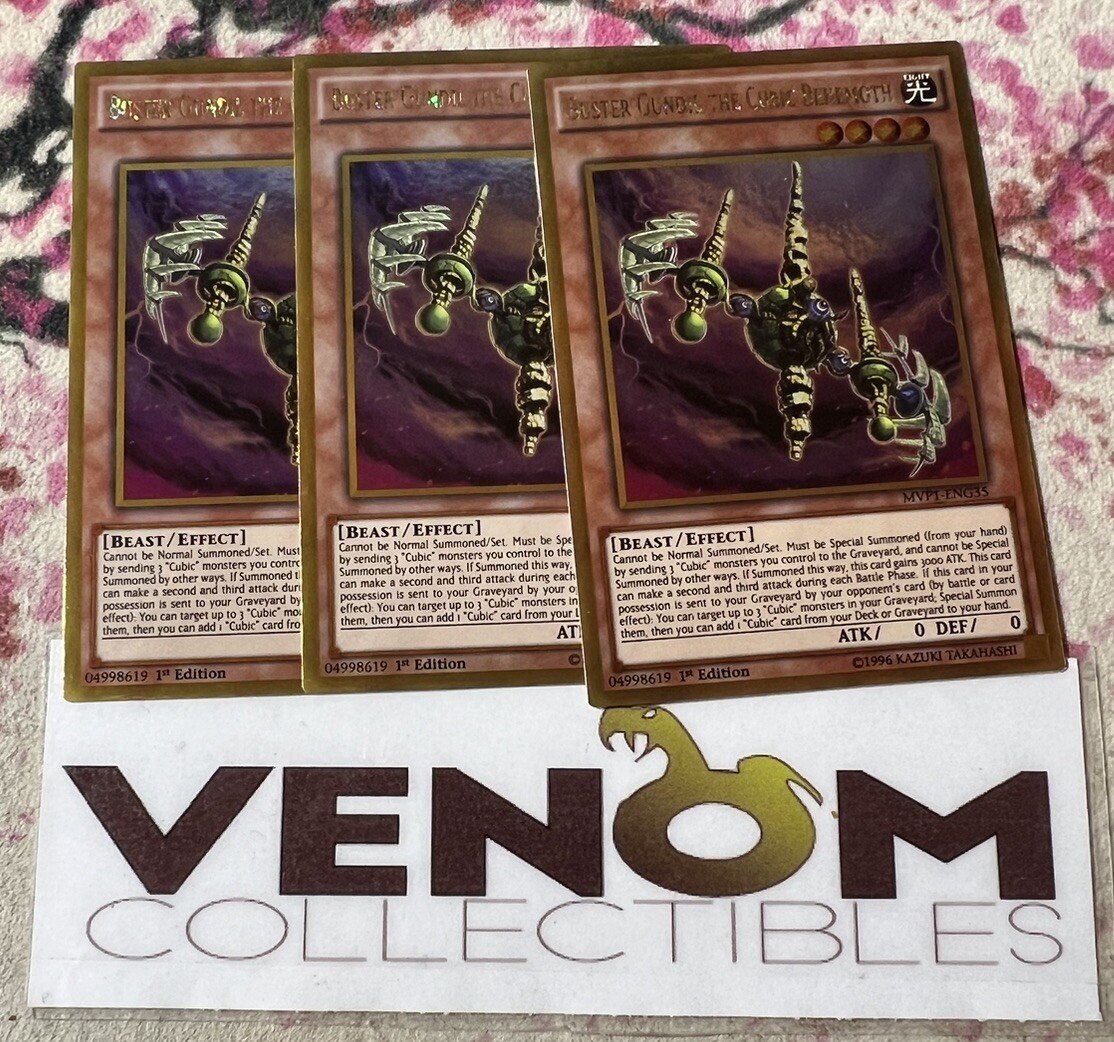 3x (M/NM) Buster Gundil the Cubic Behemoth MVP1-ENG35 Gold Rare 1st Ed ...