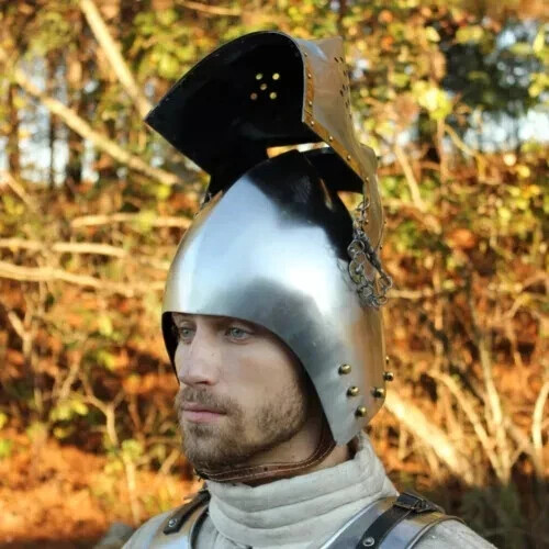 Medieval Hounskull Pig face Bassinet Helmet Stainless Steel Leather ...