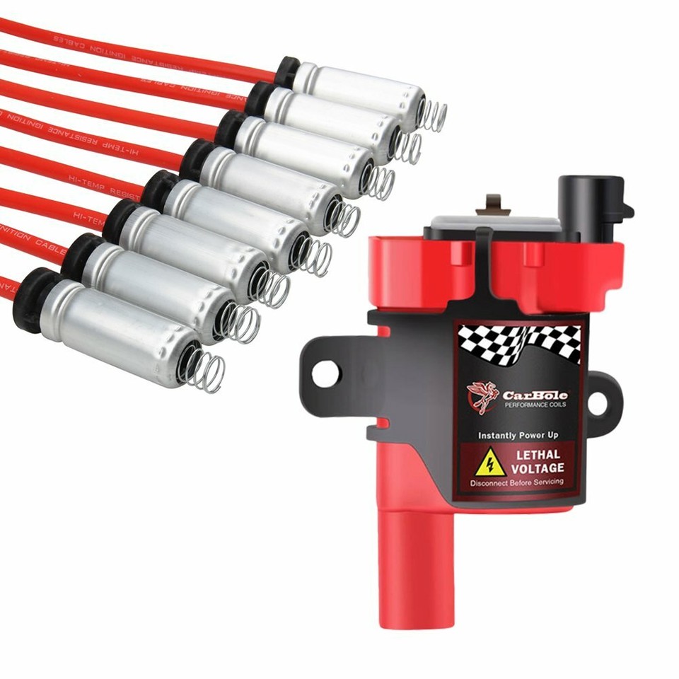 UF262 Ignition Coils w/Spark Plug Wire For Chevy Silverado GMC 4.8/5.3 ...