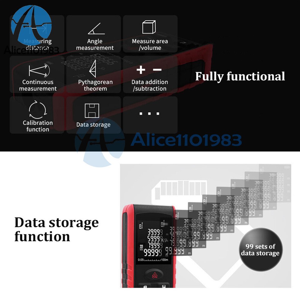 Handheld infrared Laser Rangefinder Digital Distance Meter Ruler Tool ...