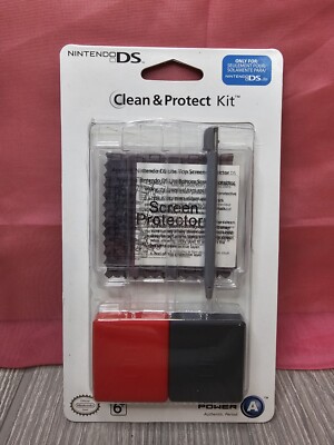 Nintendo DS Clean & Protect Kit Screen Protectors Stylus Game Card ...