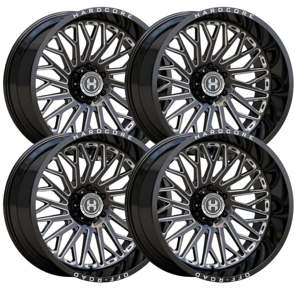 22 inch 22x12 Hardcore HC103 Black MIlled wheel rim 8x170 -44 | eBay