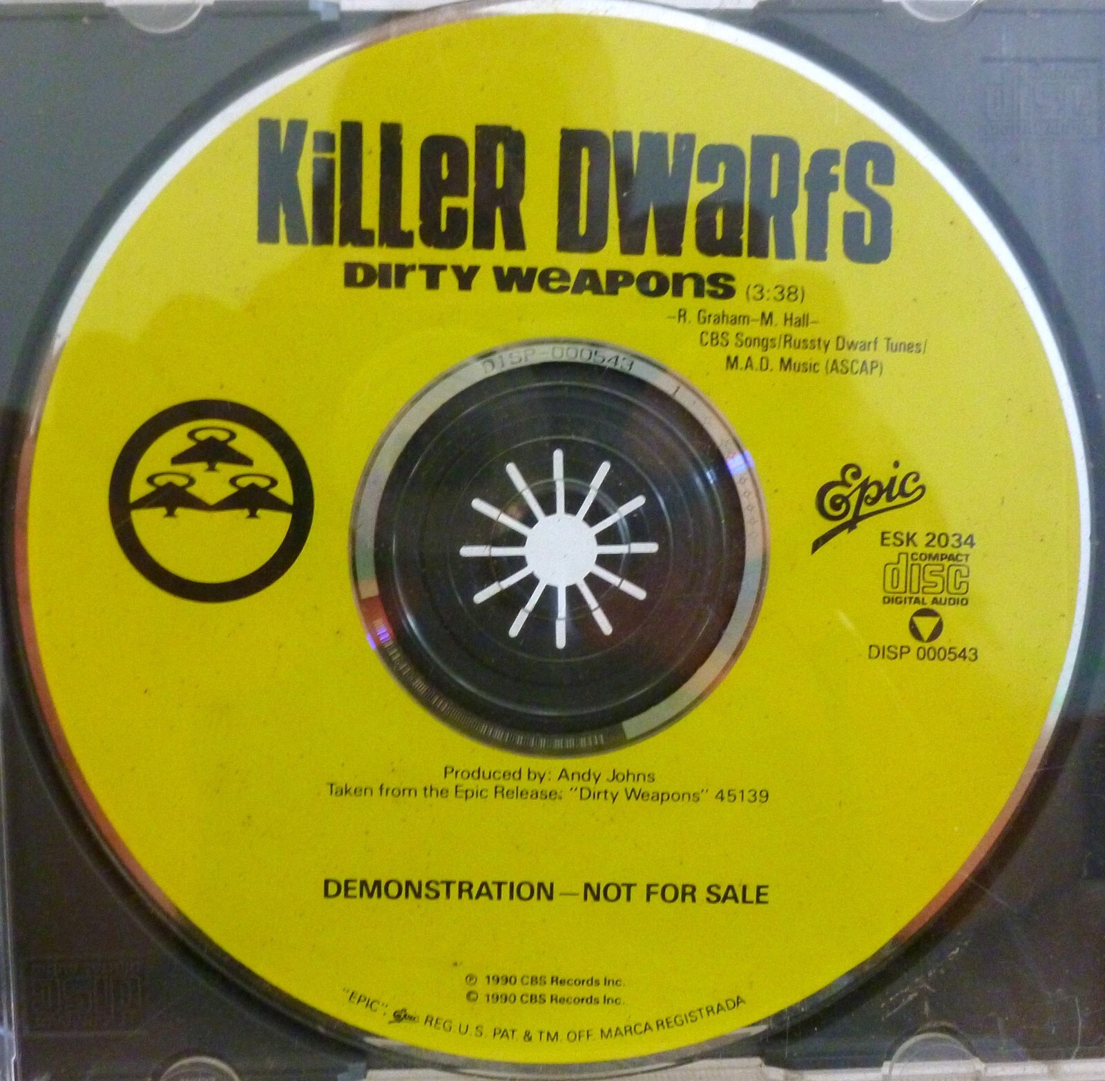 Killer Dwarfs - Dirty Weapons ( Promo CD, Single ) Loose Disc Only ...