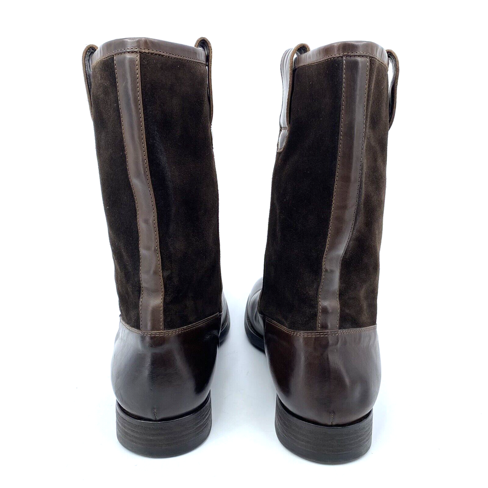 Mens 11 To Boot New York Adam Derrick Brown Leather Suede Mid Calf Pull ...