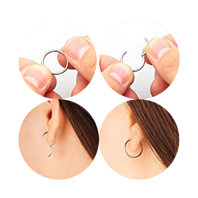 Surgical Steel Nose Ring Ear Lip Rings Hinged Clicker Rings Hoops 20G ...