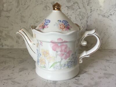 Windsor Teapot Pastel Floral w/ Gold Gild Made in England 16 oz ...